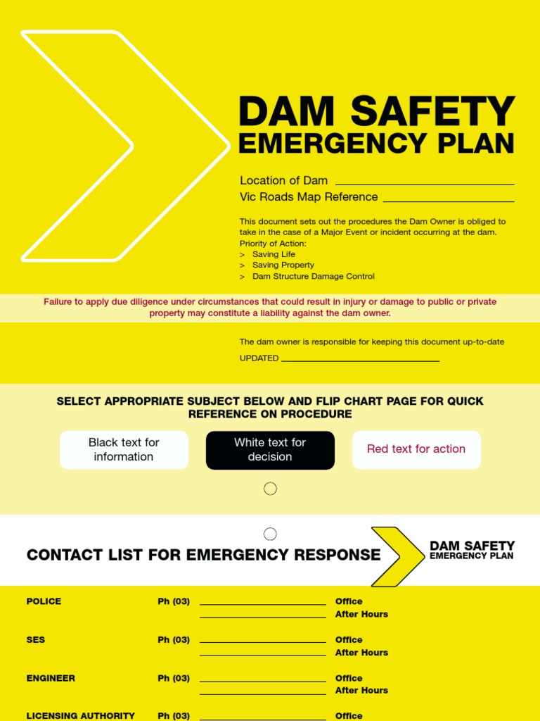 Dam Safety Emergency Plan | Spillway | Dam