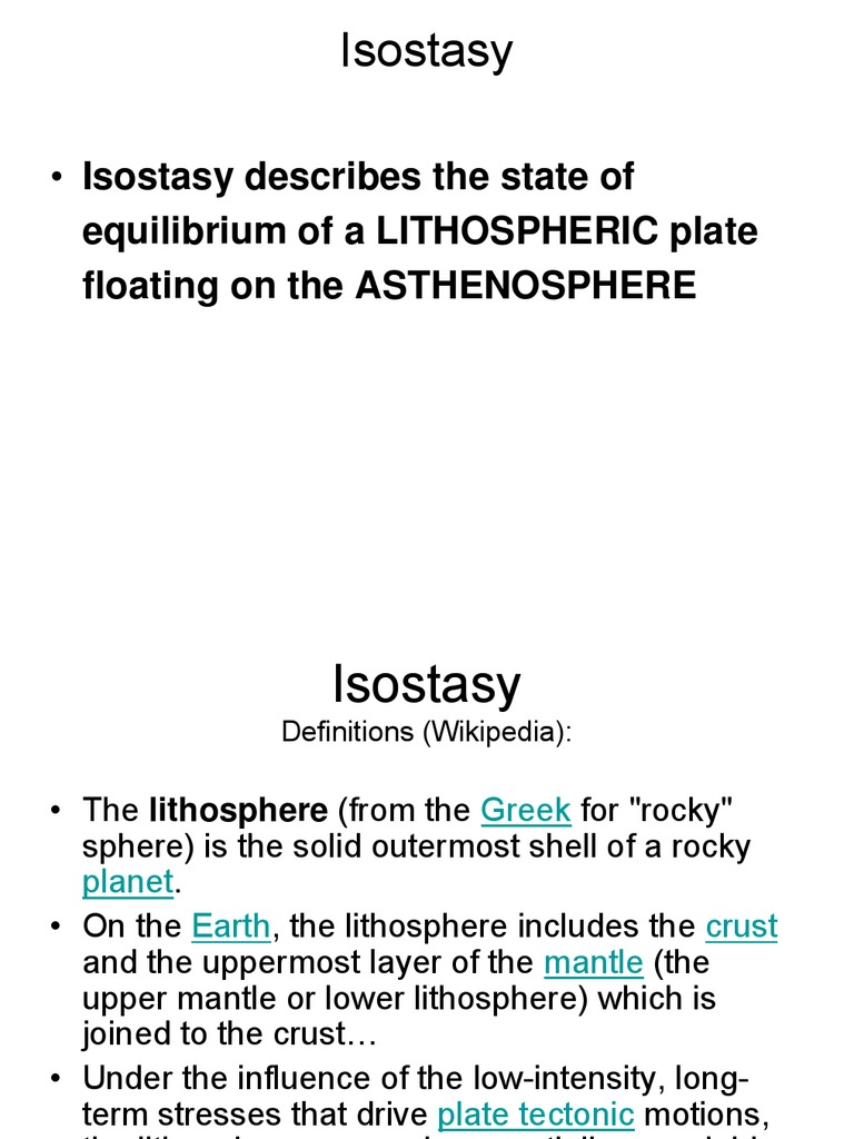 Isostasy | Plate Tectonics | Mantle (Geology)