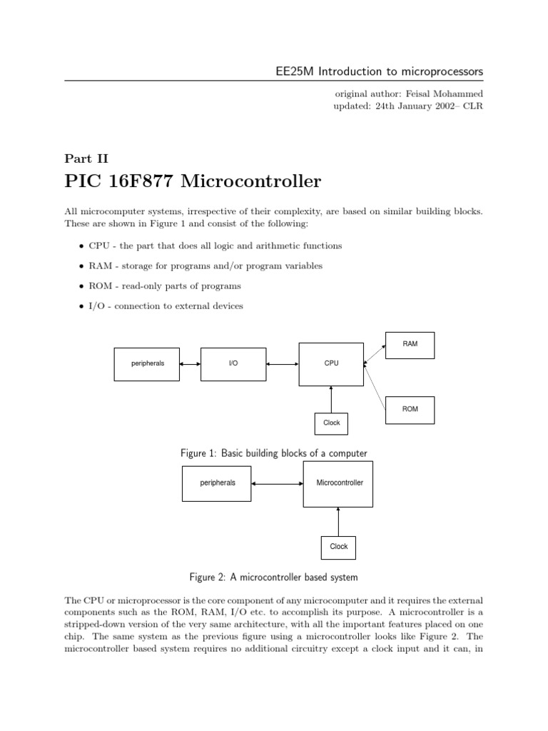 pic16f877-microcontroller.pdf | Pic Microcontroller | Microcontroller