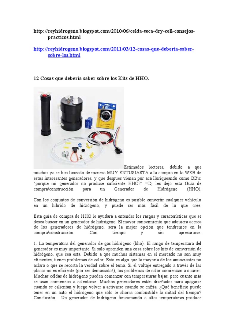 Celda Seca | PDF | Generador eléctrico | Hidrógeno
