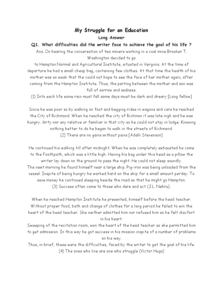 My Struggle For An Education | PDF | Jawaharlal Nehru | Mahatma Gandhi