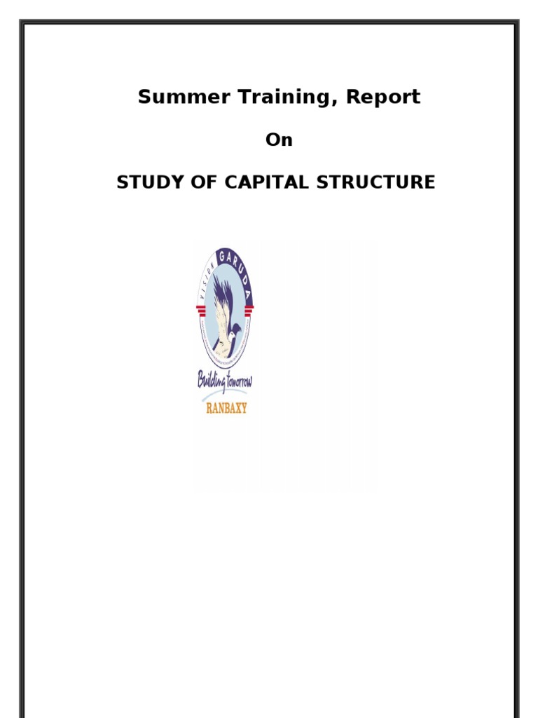 Project Report On Capital Structure | PDF | Cost Of Capital | Capital ...