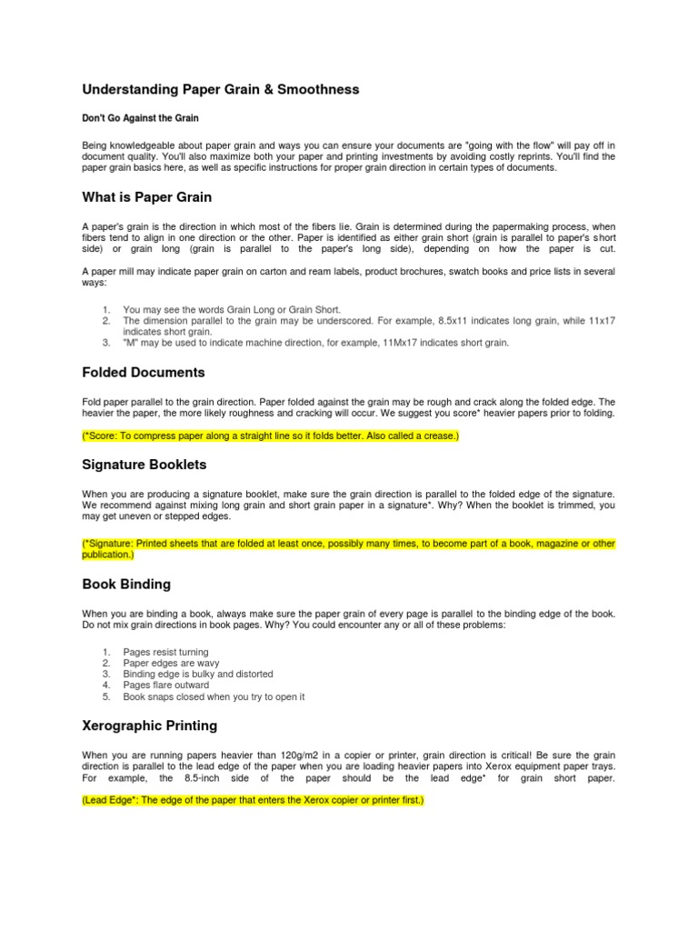 Understanding Paper Grain | PDF | Paper | Photocopier