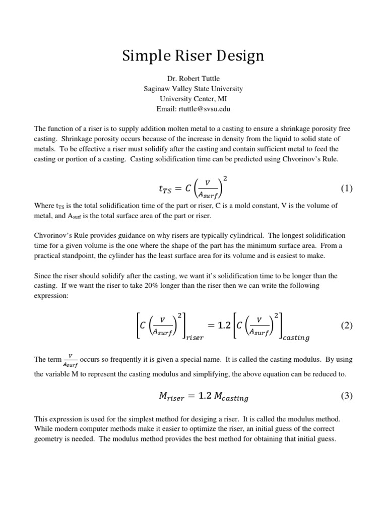 Riser Design | PDF | Casting (Metalworking) | Metals