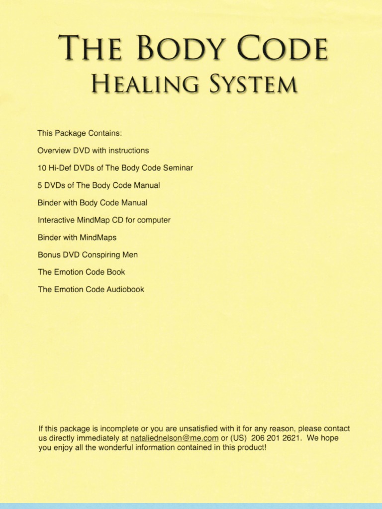 Bradley Nelson - Body Code System of Natural Healing - Overview | PDF ...