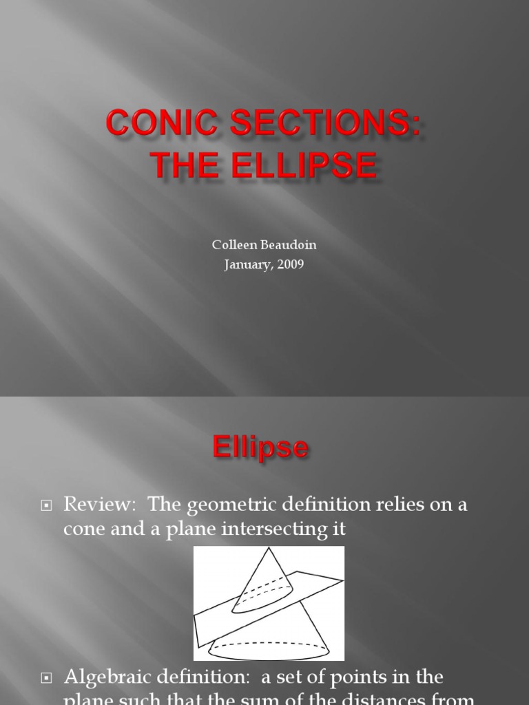 Conic Sections Ellipses FCIT Compat | PDF | Ellipse | Differential Geometry