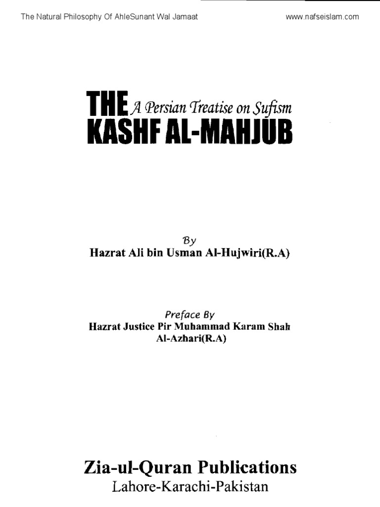 Kashf Ul Mahjoob (English) by Hazrat Ali Bin Usman Al-Hujwiri (R.A) | PDF | Philosophy | Wellness