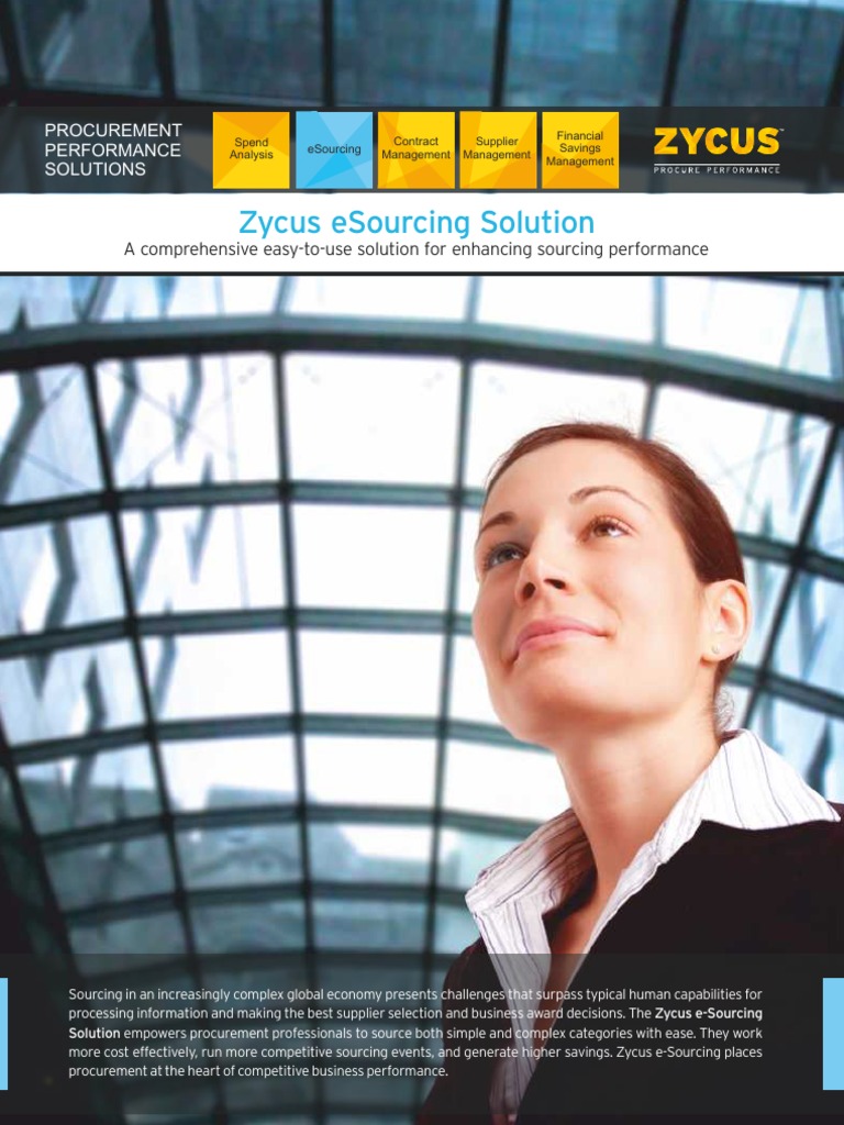 3 - Zycus Esourcing Ebrochure | PDF | Procurement | Supply Chain