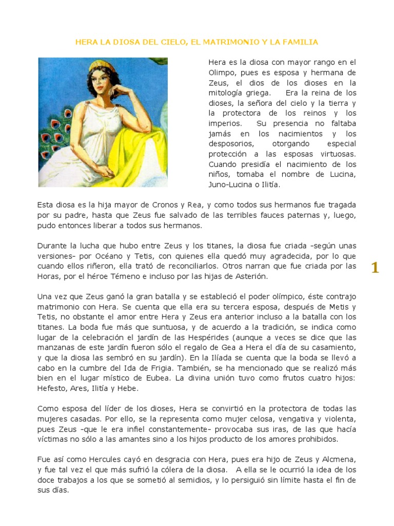 Diosa Hera | PDF | Hera | Zeus