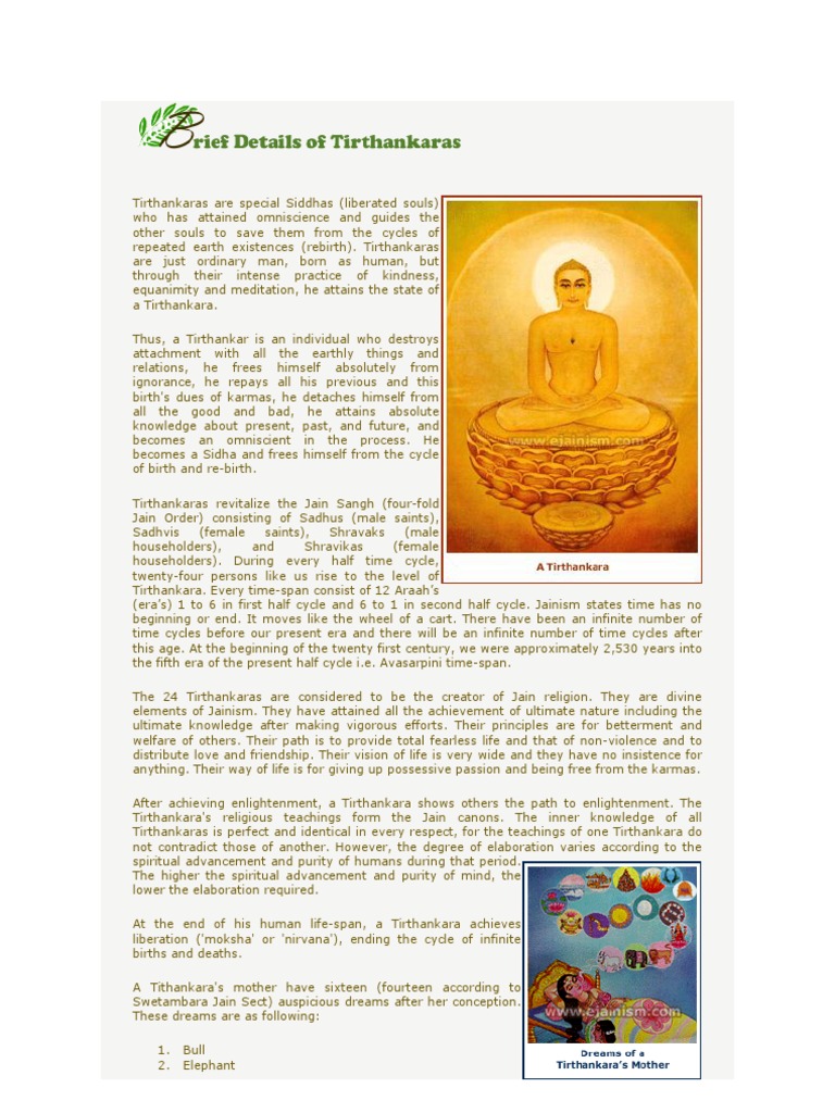 An Informative Overview of the 24 Tirthankaras of Jainism, Their Lives ...