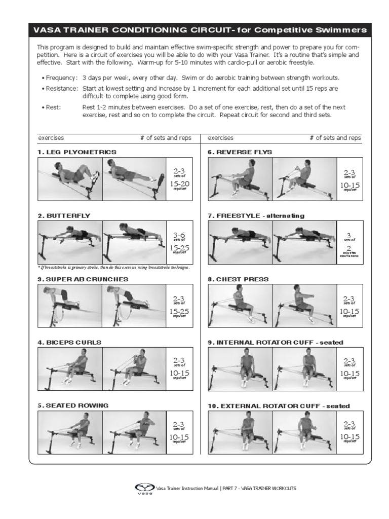 Competitive Swim Training Circuit | PDF | Swimming (Sport) | Strength ...