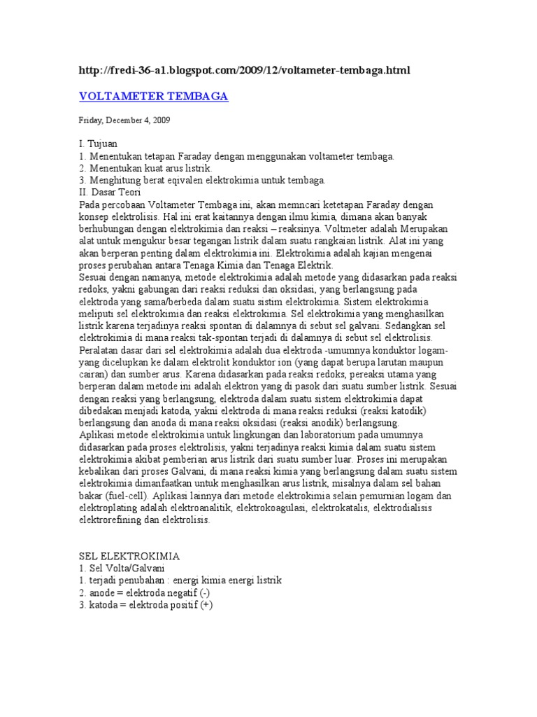 Voltameter Tembaga | PDF