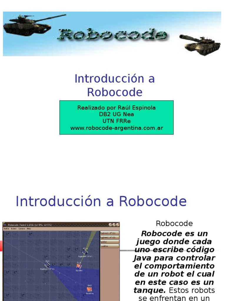 Introducción Robocode | Descargar gratis PDF | Robot | Robótica