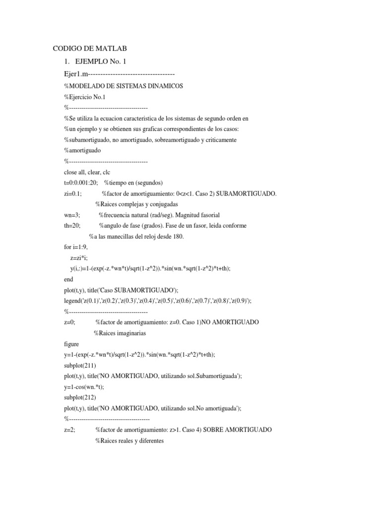 Codigo de Matlab | PDF | Circuitos electricos | Ingenieria Eléctrica