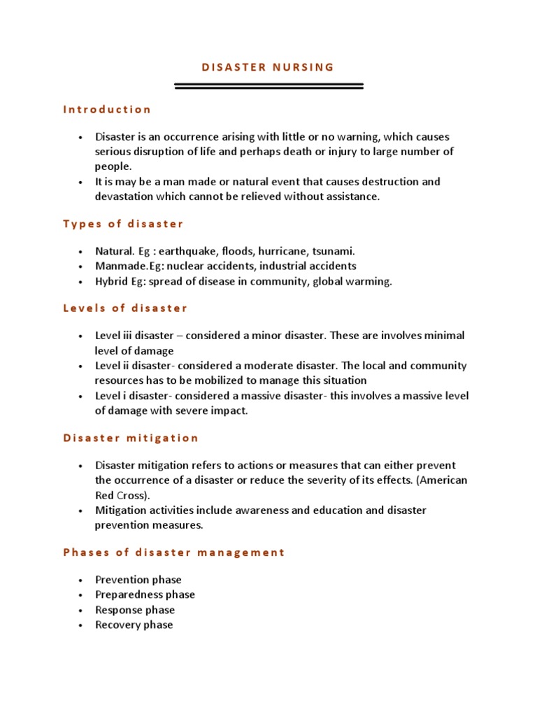 Disaster Nursing | PDF