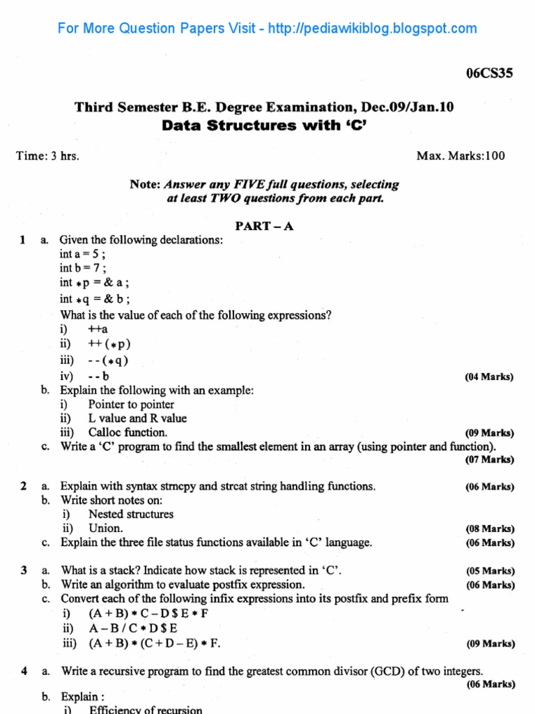 Data Structures With C Jan 2010 | PDF | C (Programming Language ...