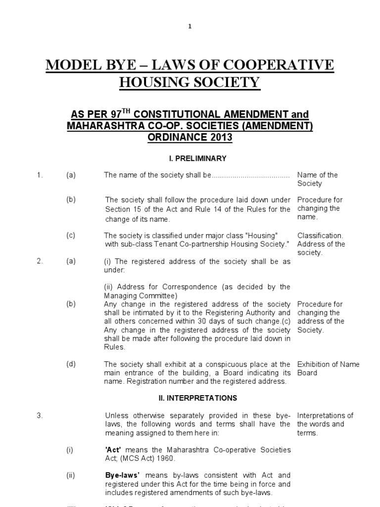 New Bye Laws As Per 97th Amendment | PDF | By Law | Basement