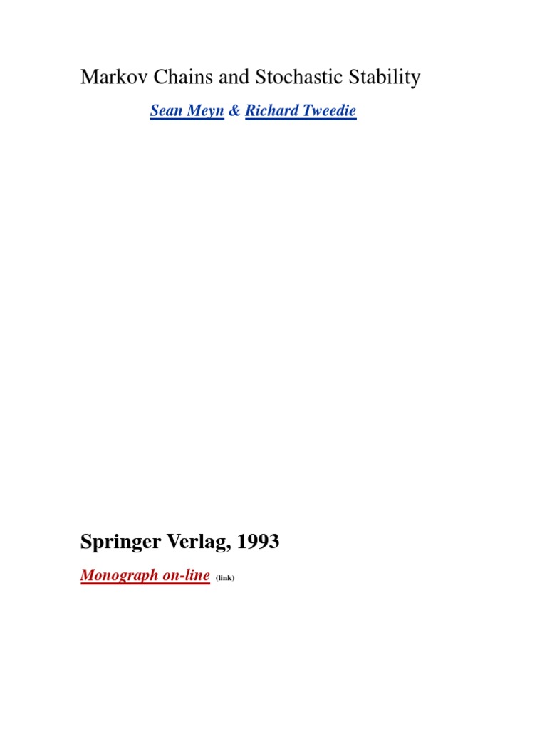 Markov Chains and Stochastic Stability | PDF | Markov Chain | Stochastic Process