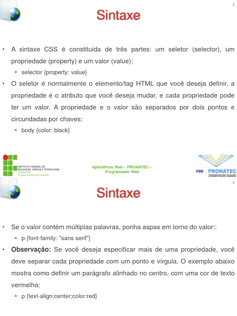 Revisão CSS | PDF | Folhas de estilo em cascata | Html