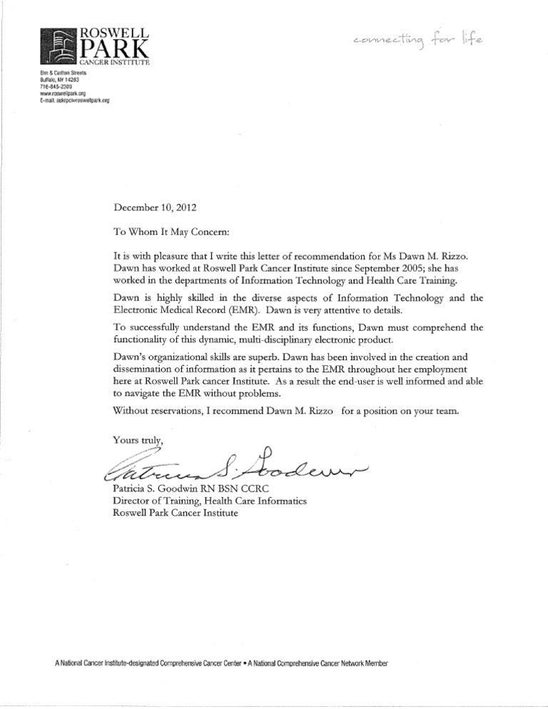 Recommendation for Dawn M. Rizzo | PDF
