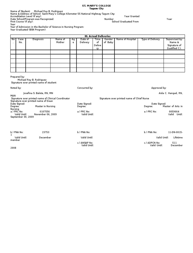 Nursing Program Delivery Records | PDF | Nursing | Academic Degree