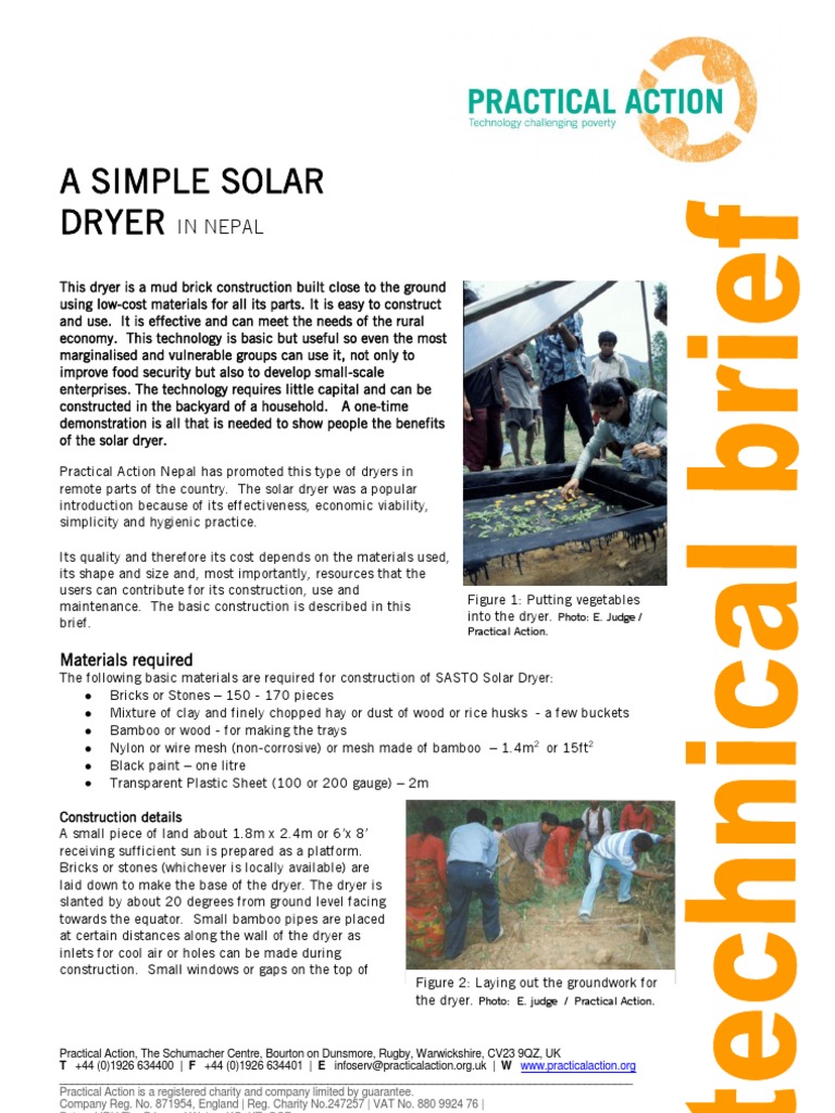 A Simple Solar Dryer | Download Free PDF | Clothes Dryer | Bamboo