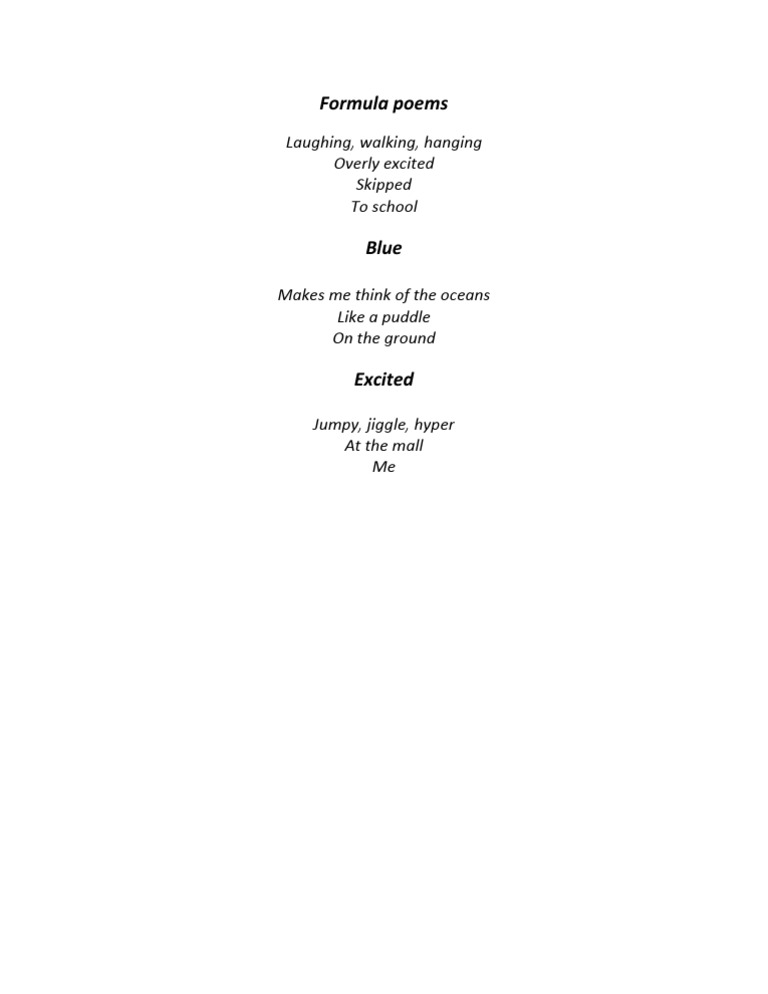 Expressive Poems on Feelings of Excitement and Calm Reflection by a ...