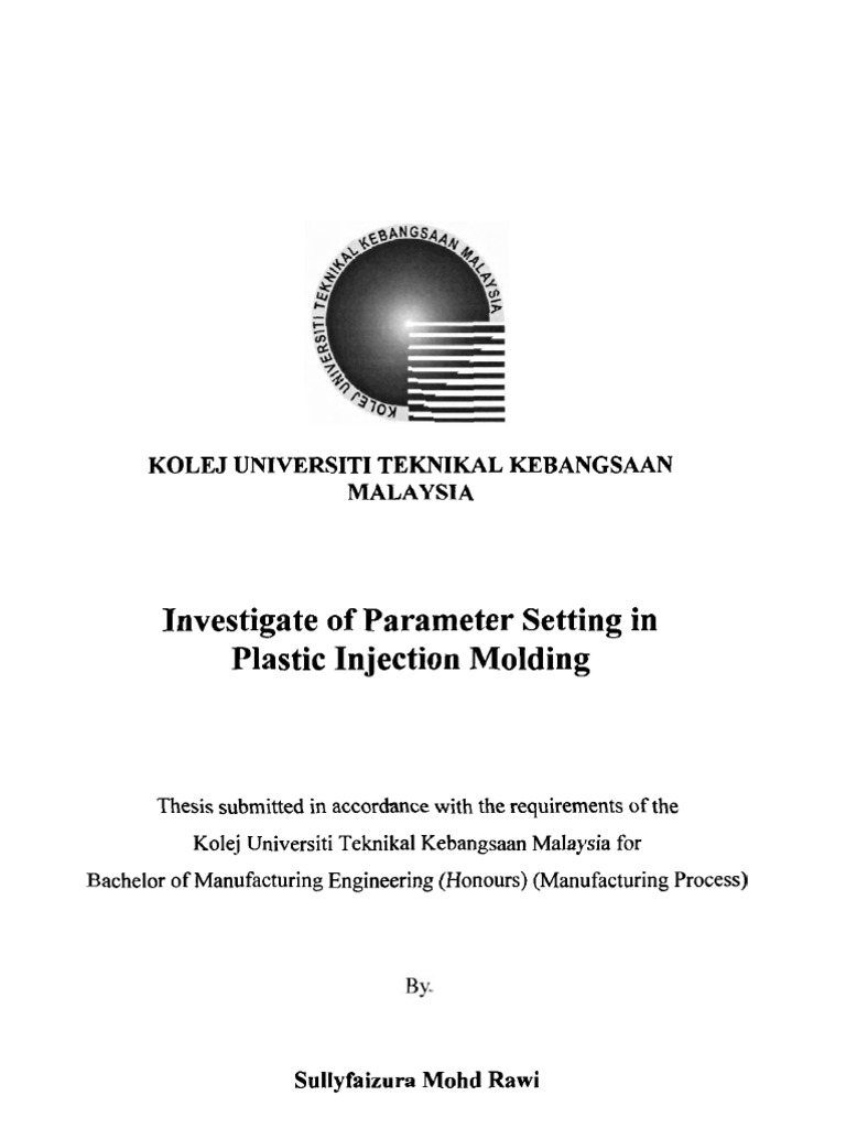 Investigate of Parameter Setting in Plastic Injection Molding | PDF ...