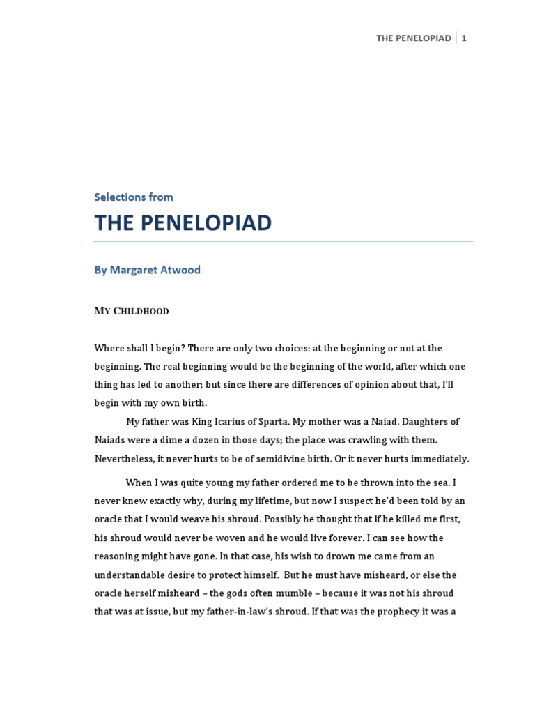 Margaret Atwood - Penelopiad | PDF | Penelope | Greek Mythology