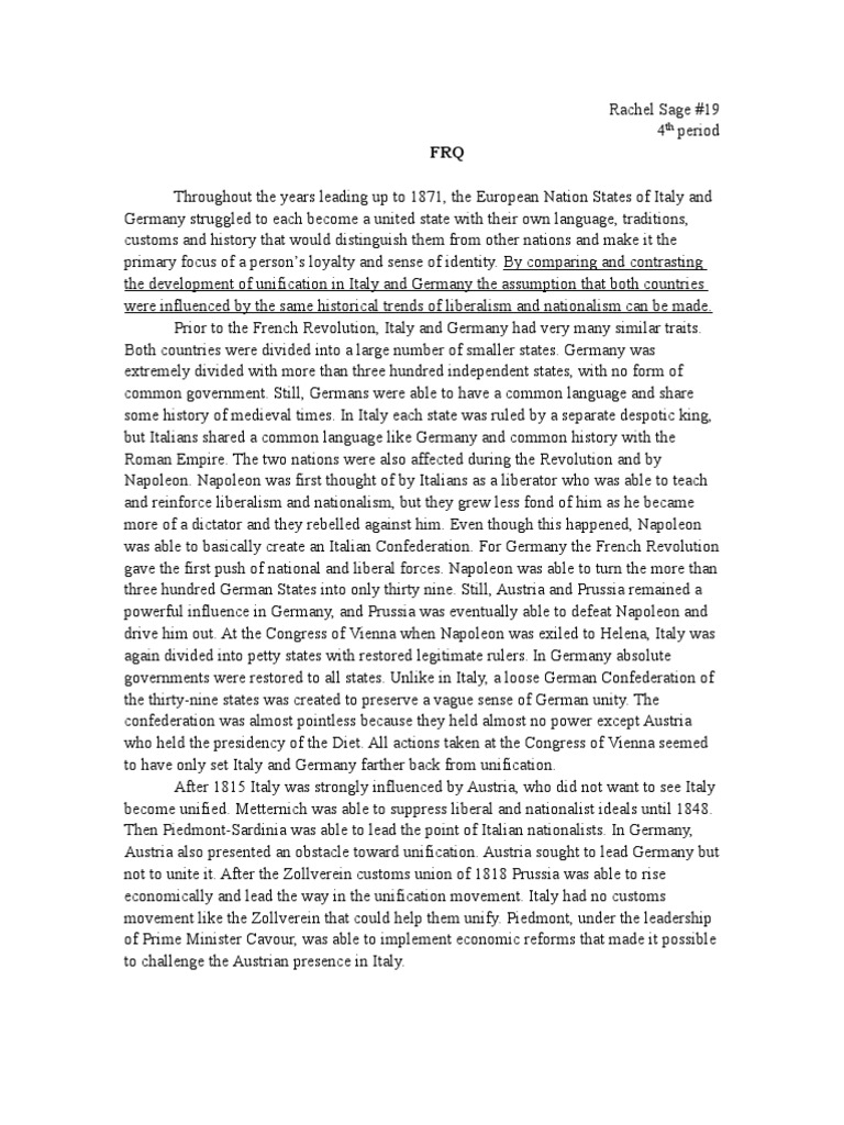 Unification of Italy and Germany | PDF | Nation State | Germany