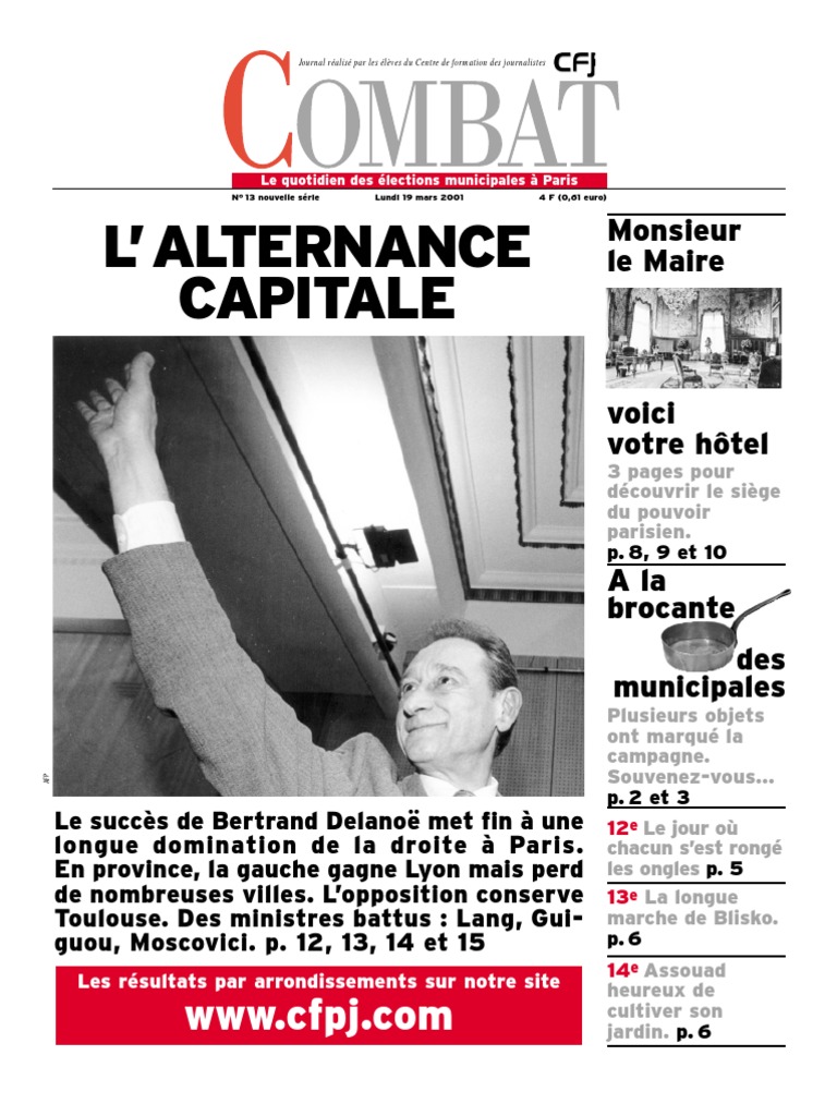 Combat 19 Mars 2001 | PDF | Paris | Élections