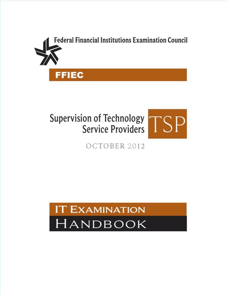 FFIEC IT Booklet Supervision of Technology Service Providers (TSP ...