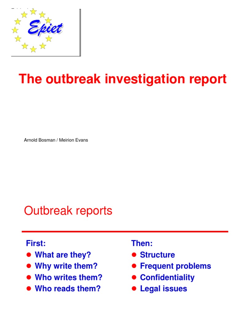 20 - Outbreak Investigation Report | PDF | Epidemiology | Risk