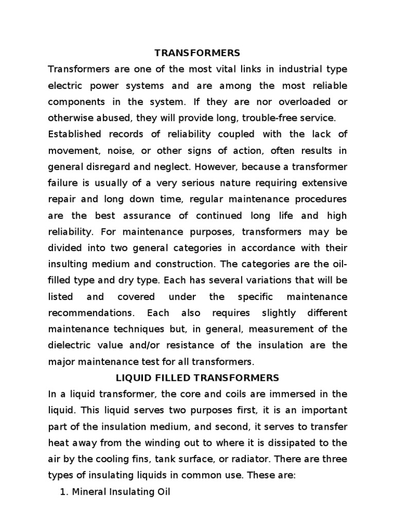Testing of Transformer | PDF | Transformer | Insulator (Electricity)