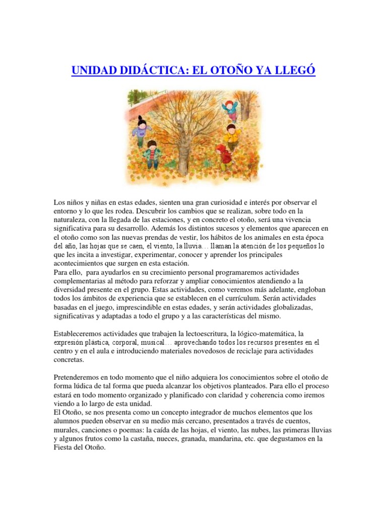 UNIDAD DIDÁCTICA El Otoño | PDF | Ritmo | Aprendizaje