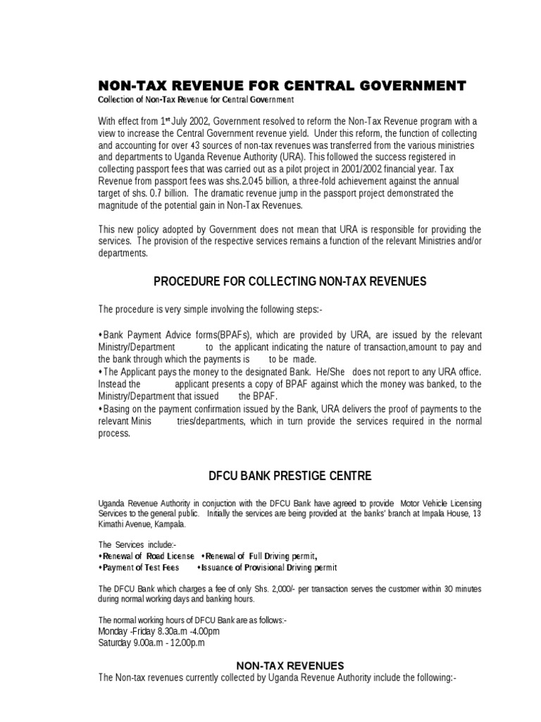 2 Non-Tax Sources of Revenue | PDF | Government Budget Balance | Fiscal ...