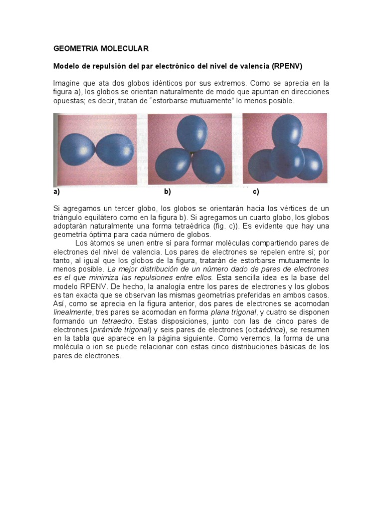 Enlaces y Geometria Molecular | PDF | Enlace químico | Polaridad química