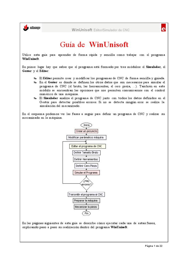 Instrucciones Del Programa Winunisoft | PDF | Control numerico | Point and Click