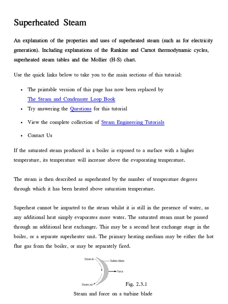 Superheated Steam | PDF | Steam | Heat