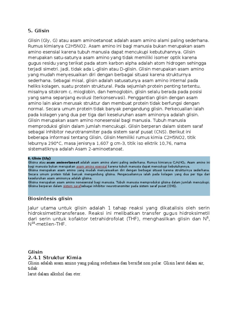 Metabolisme Glisin | PDF