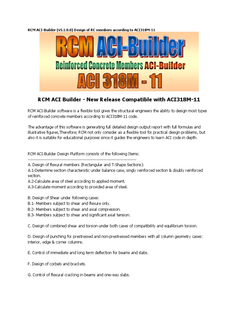 RCM Aci | PDF | Beam (Structure) | Civil Engineering