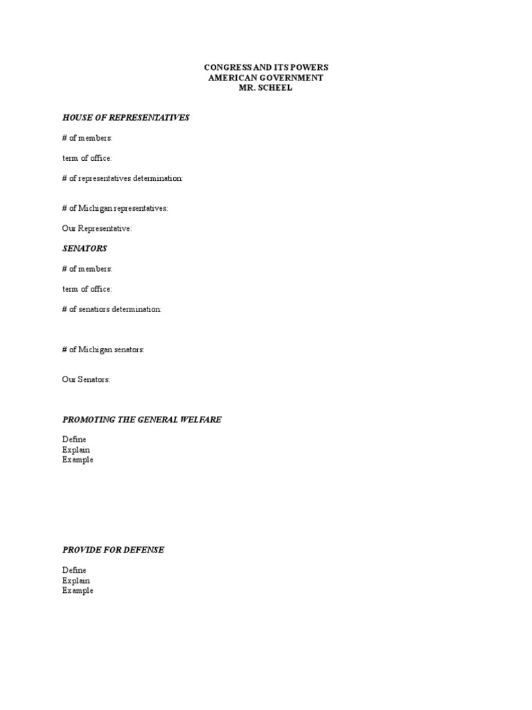 Congress and Its Powers | PDF
