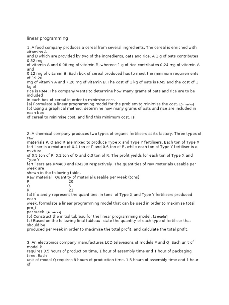 Linear Programming | PDF | Desktop Computer | Linear Programming