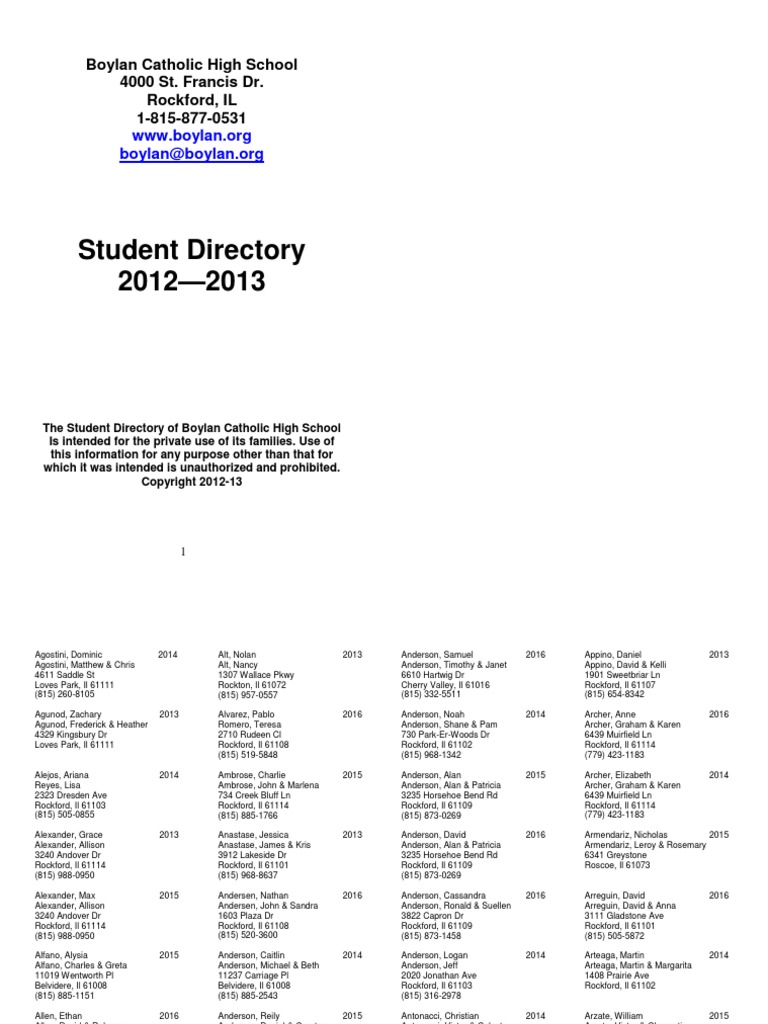 Student Directory | PDF