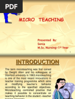 Micro Teaching Introduction | PDF | Teachers | Learning