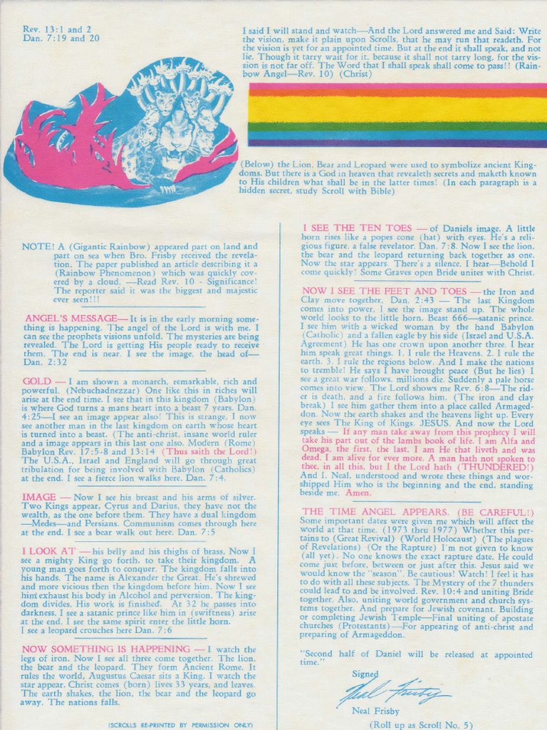 Neal Frisby Scroll 005 - Prophetic Updates | PDF | Prophecy | Revelation
