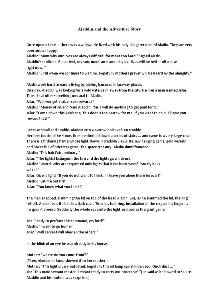 Aladdin and The Adventure Story | PDF