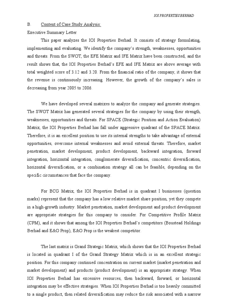 IOI | PDF | Strategic Management | Investing