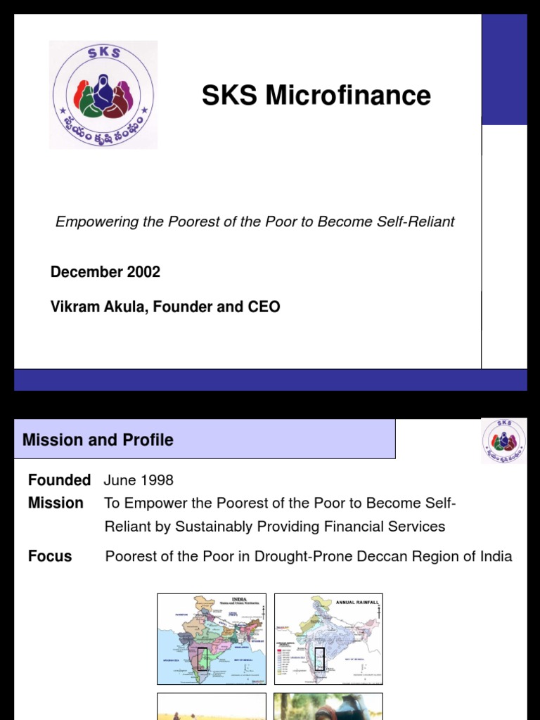 SKS Microfinance: Empowering The Poorest of The Poor To Become Self-Reliant | PDF | Smart Card ...