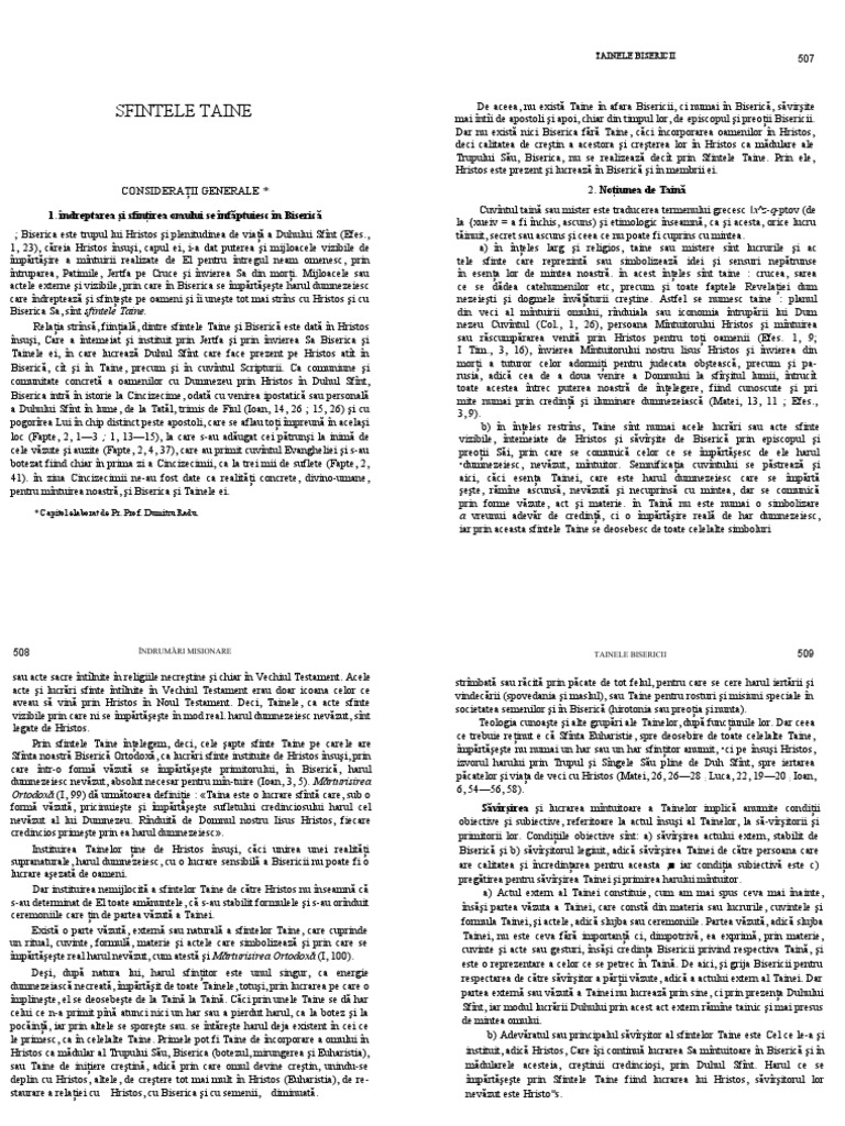 Sfintele Taine | PDF